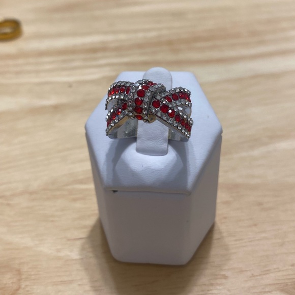 Jewelry | Elegant Silver And Red Bow Ring | Poshmark